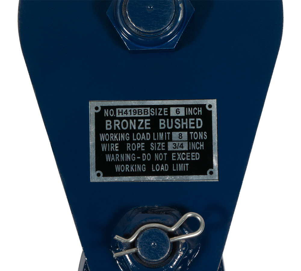 8 Ton Snatch Block w/ SHACKLE Crane 3/4 Wire Rope Sheave Tow Axle Lift ...