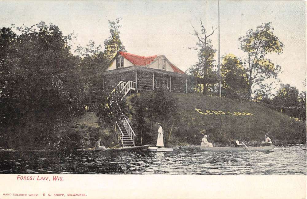Forest Lake Wisconsin Scenic Waterfront View Antique Postcard K100212 ...