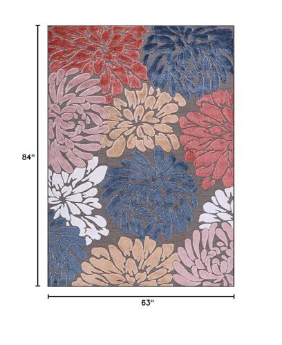 LuuL Home Floral Indoor Outdoor Rugs 5x7 Large Area Rug for Living Room ...
