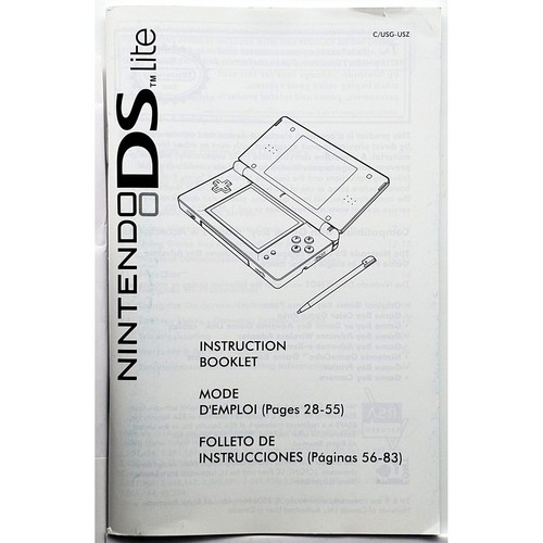 (Manual Only) Black Console - Nintendo DS Lite Authentic Instruction ...