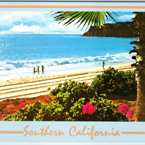 c1970s Laguna, CA Southern Beach Palm Waves Jumbo Postcard Los Angeles ...