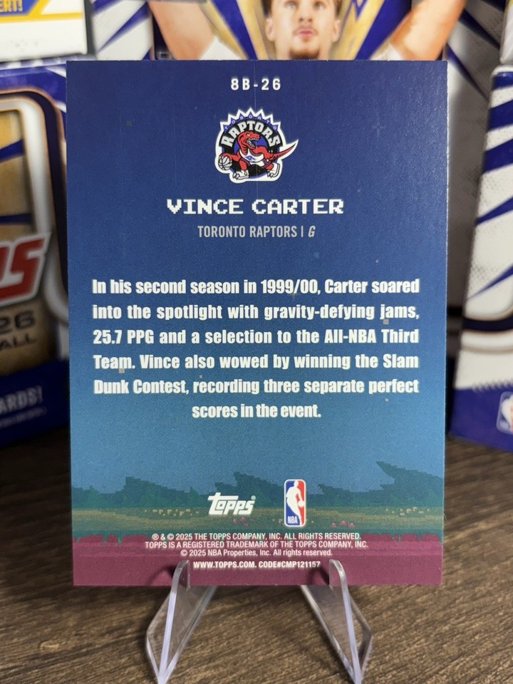 2025-26 Topps #8B-26 Vince Carter 8-Bit Ballers Rainbow Foil | eBay