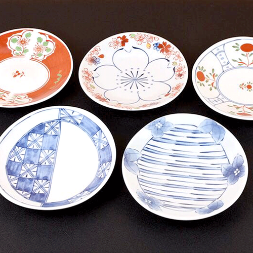 5 Piece Ceramic Cherry Blossom Dining Set Plates Home Kitchen ...