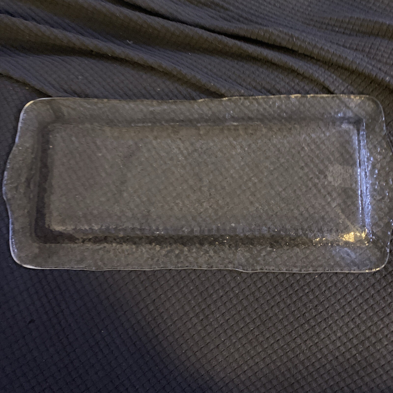 Rectangular centerpiece textured glass Serving tray Platter | eBay