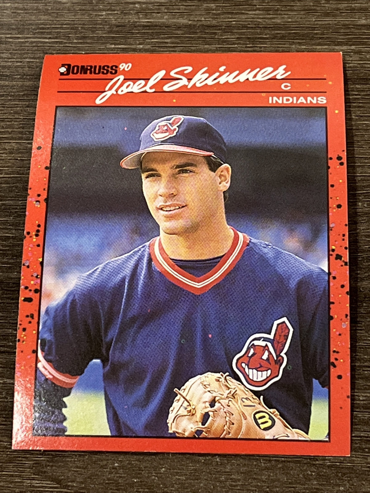 ERROR NO DOT 1990 DONRUSS BASEBALL CARD #73 JOEL SKINNER INDIANS PACK ...