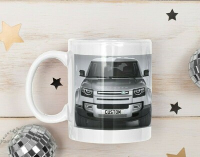 Personalised Number Plate Land Rover Defender Reg Coffee Mug - Unique ...