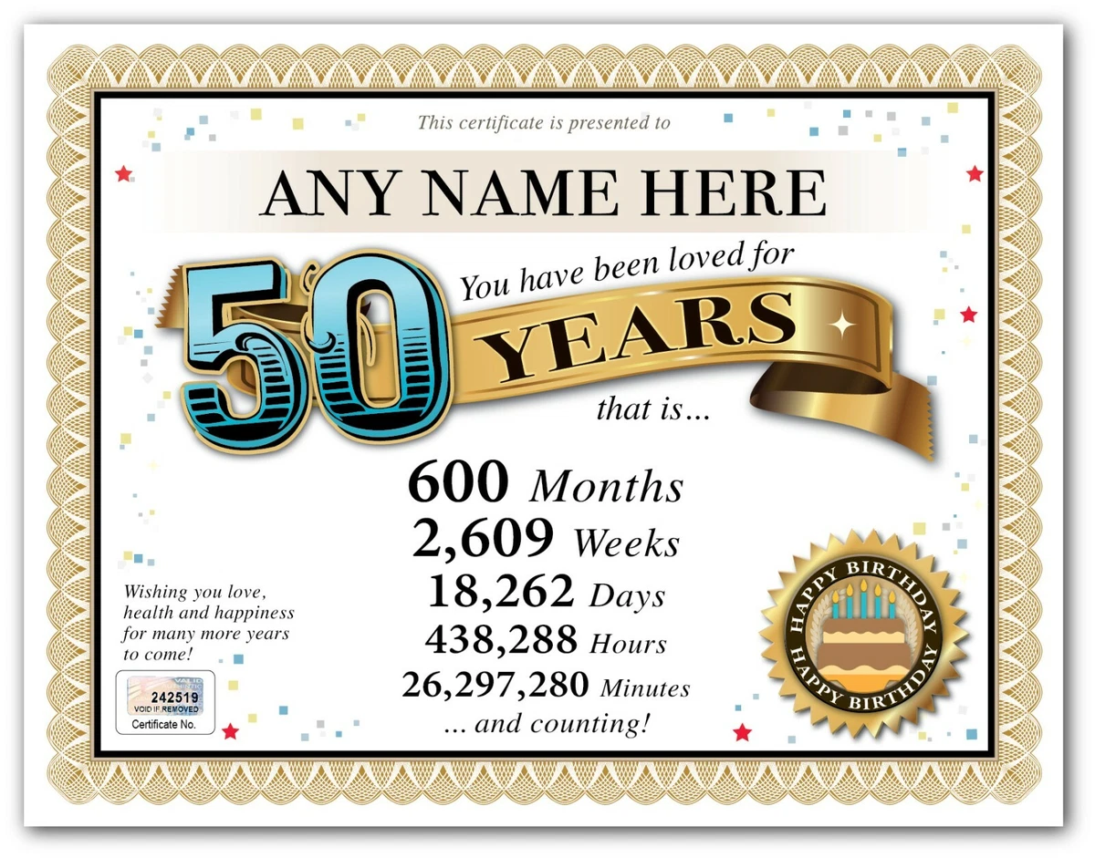 Printable Birthday Certificate