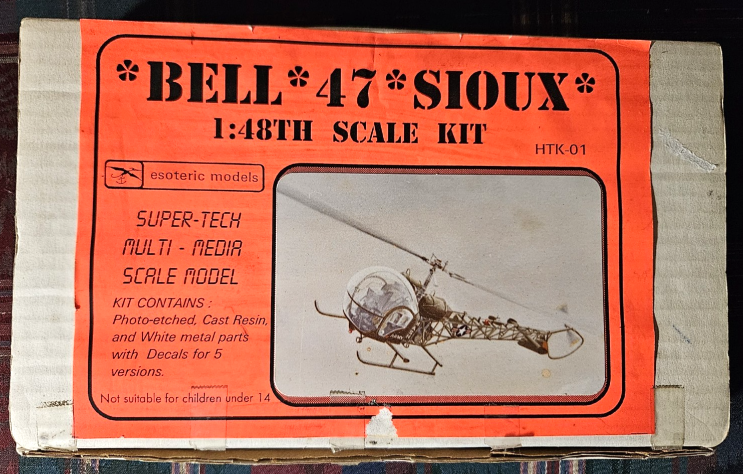 RARE Bell 47 Sioux by Esoteric Models | No. HTK-01 | 1:48 plastic model ...