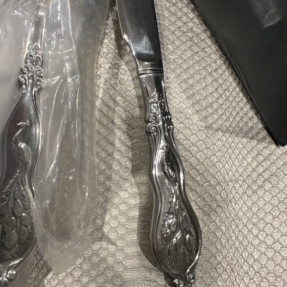 Wallace Peacock 45 Piece Service for 8 Stainless Steel 18/10 Flatware ...