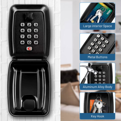 Key Safe Box 12 Digit Wall Mounted Outdoor High Security Code Lock ...