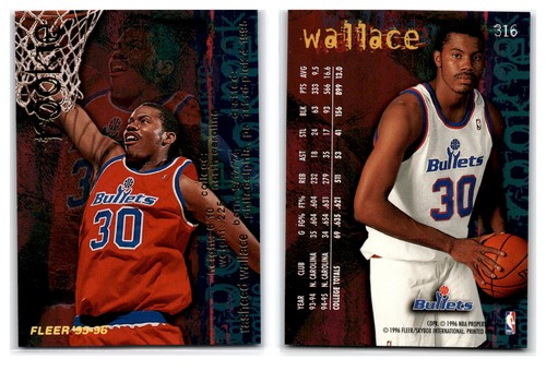 1995-96 Fleer #316 Rasheed Wallace RC - Washington Bullets | eBay