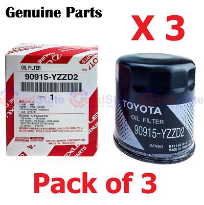 Genuine Prado 150 120 Series 1KD 2TR 3RZ 5VZ 1GD Oil Filter Pack x3 | eBay
