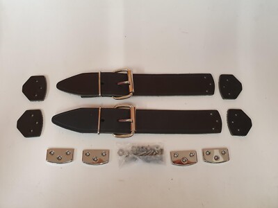 PORSCHE 356 BONNET STRAPS BLACK LEATHER classic car race 911 914 912 ...