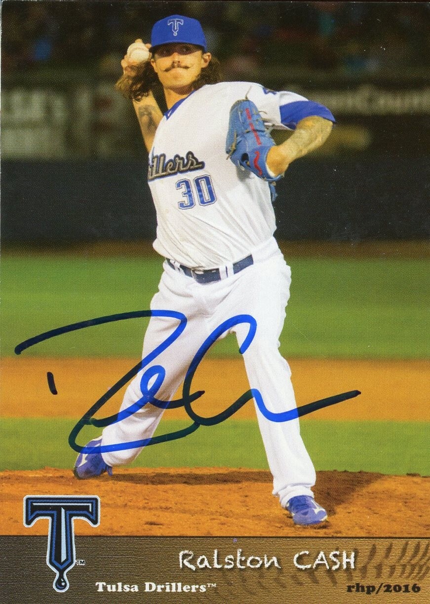 2016 Tulsa Drillers RALSTON CASH Signed Card autograph AUTO DODGERS ...