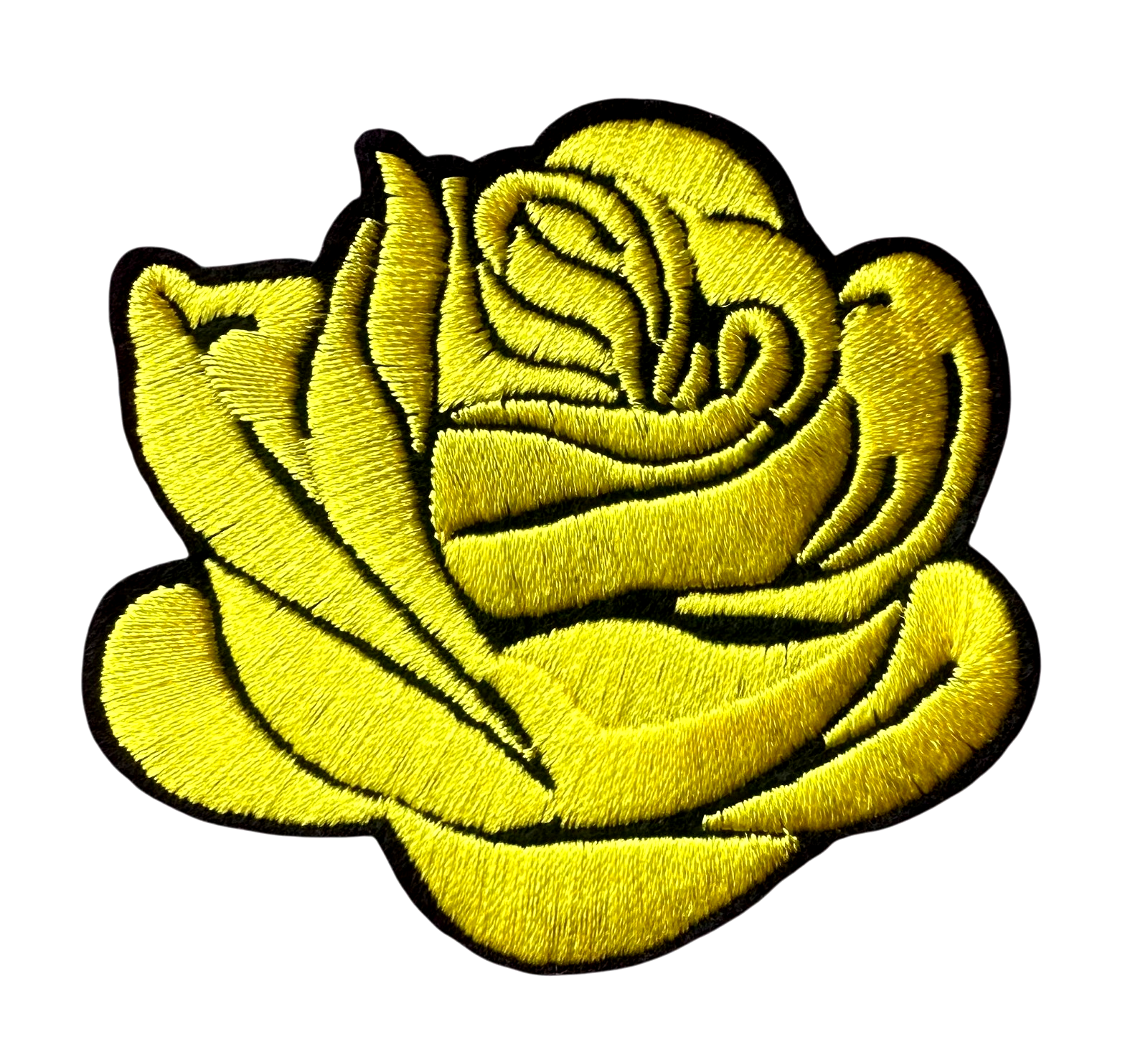 IRON ON PATCH APPLIQUE - yellow Rose Flower 3 x 2+5/8 inch | eBay
