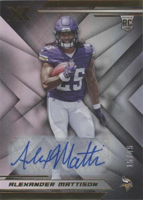 2019 Panini XR - Rookies Alexander Mattison #134 Autographs /49 (AU, RC ...