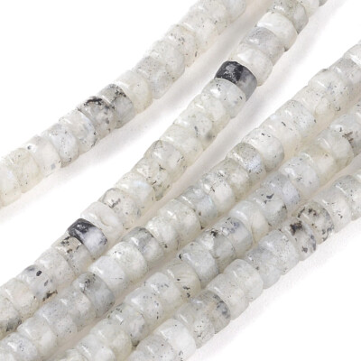 3 Strd Natural Labradorite Heishi Flat Round Beads Disc Stone Loose 4 ...