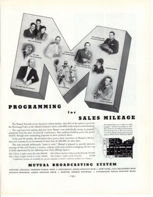 1936 Vintage print ad Mutual Broadcasting System Programming for Sales ...