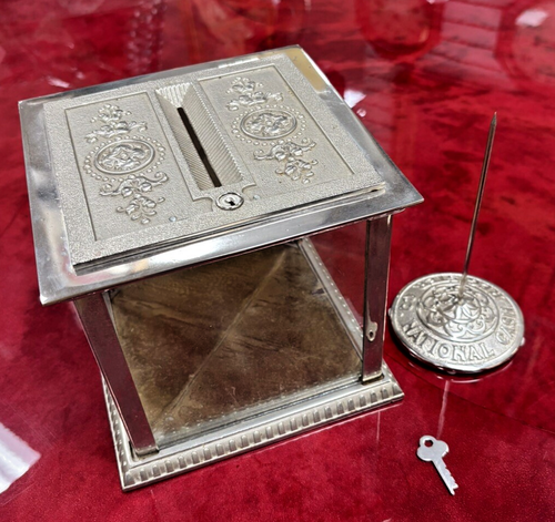 Antique NCR Receipt Box And Spindle Nickel National Cash Register With ...