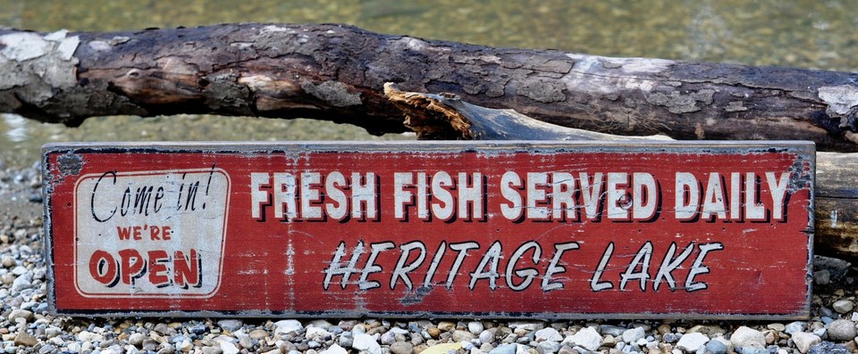 Personalized Fresh Fish Served Daily - Rustic Hand Made Vintage Wood ...