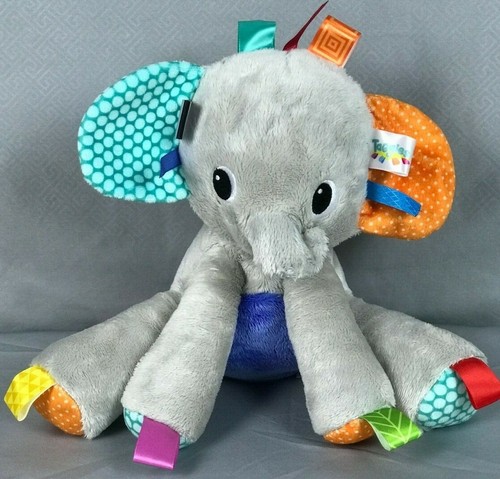 Taggies Bright Starts Gray Elephant Orange Blue Rattle Toy stuffed ...