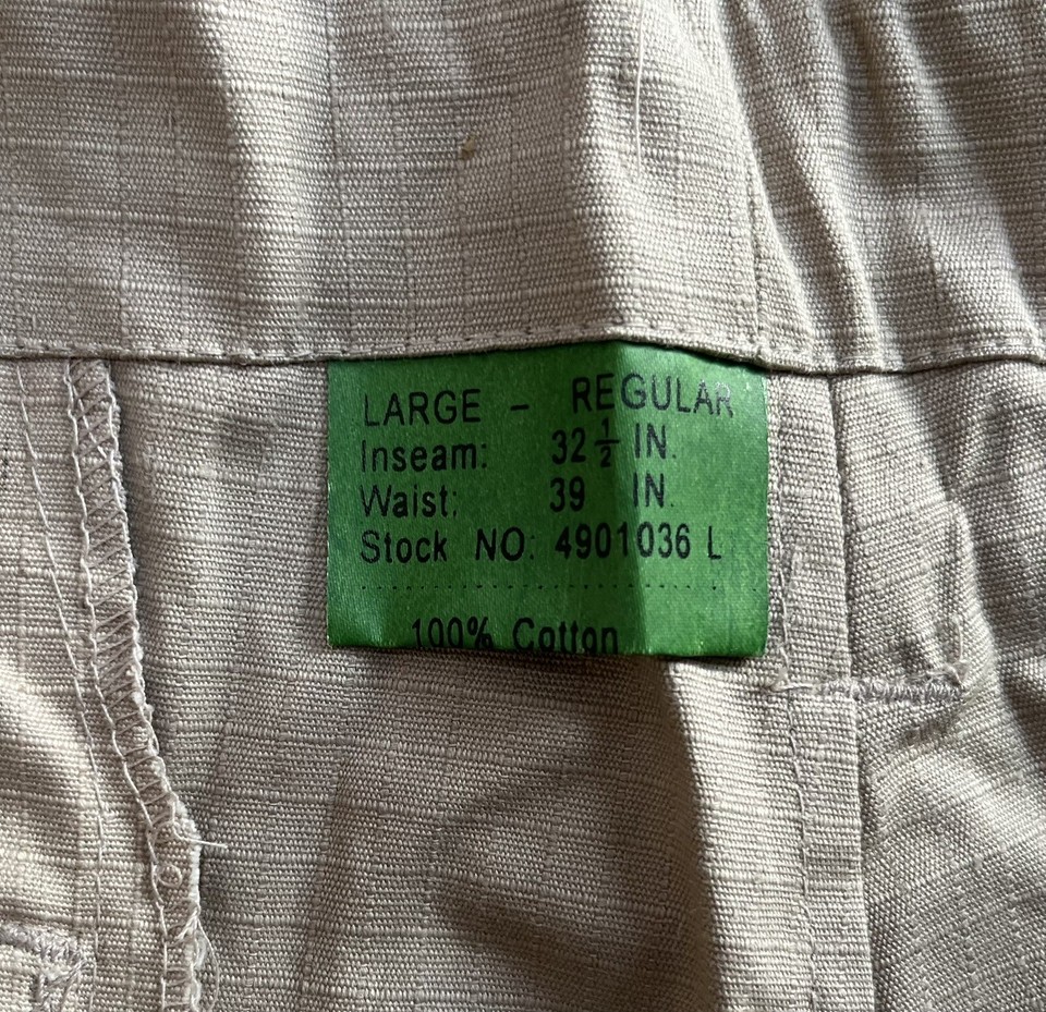 Beige Cotton Ripstop BDU Combat Trousers US Military Style Sand Trouser ...