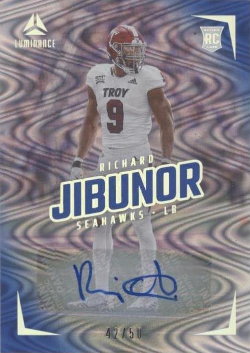 2024 Panini Luminance - Rookies Richard Jibunor #174 Blue Autographs ...