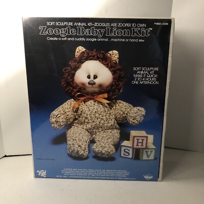 Vintage 1982 ZOOGLE BABY LION KIT Soft plush Craft Kit | eBay