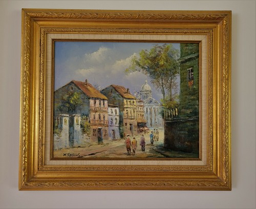 Vintage Cityscape Oil Painting by Listed Australian Artis Xavier Rabous ...