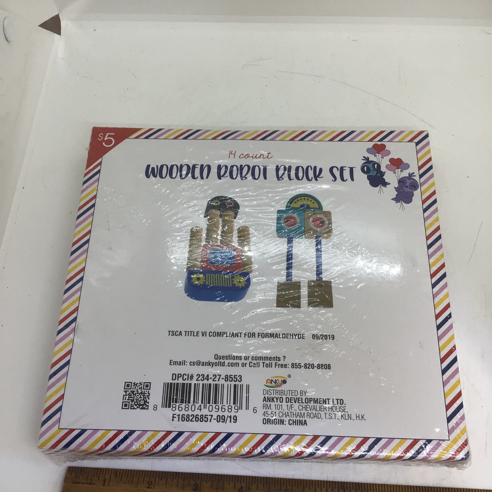 Ankyo 14 Piece Wooden ROBOT BLOCK SET - Kids Children Activity Toy ...