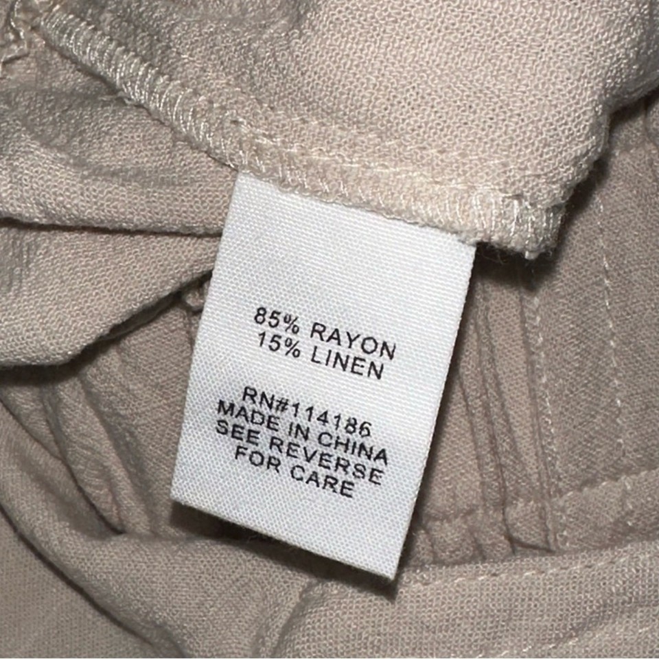 Adyson Parker Women’s M Tan Beige Tie Front Paper Bag Large Pocket ...