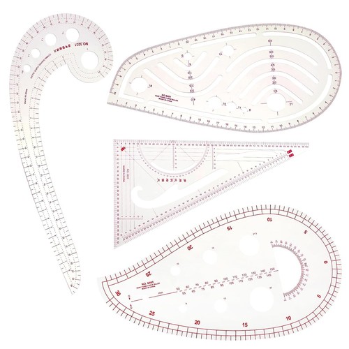 4 PCS Sewing Ruler Clear Metric French Curve - Flexible Plastic Sewing ...