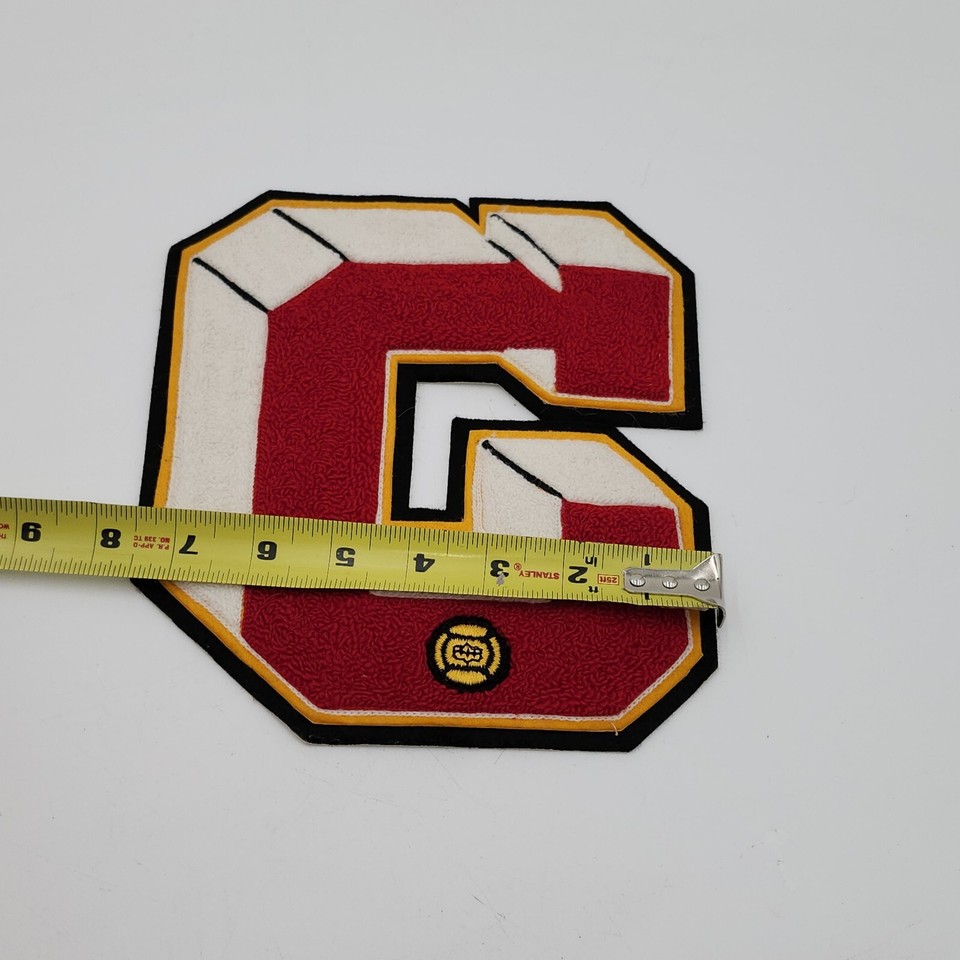 Large C vintage red gold Letterman Patch sports 7.5" x 9" unused | eBay