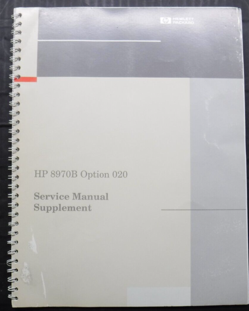 HP 8970B Option 020 Service Manual Supplement | eBay