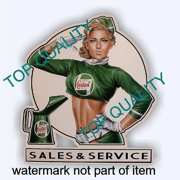 VINTAGE CASTROL PIN UP GIRL Decal Sticker Vintage Man Cave Hot Rod ...