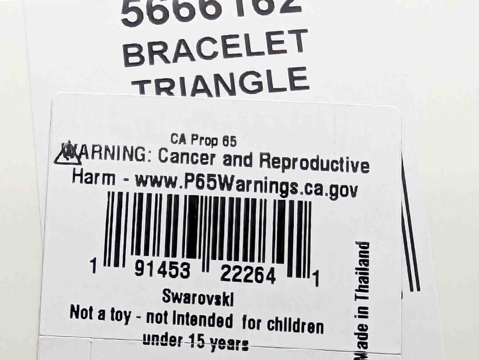 New 100% SWAROVSKI Triangle Row Black Crystals Ruthenium Matrix ...