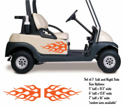 Side Flames Vinyl Set - Graphic Decals - Golf Cart, Car, Go Kart, Truck ...