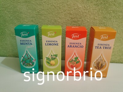 Olio essenziale menta just + essenza limone + arancio + tea tree oil ...