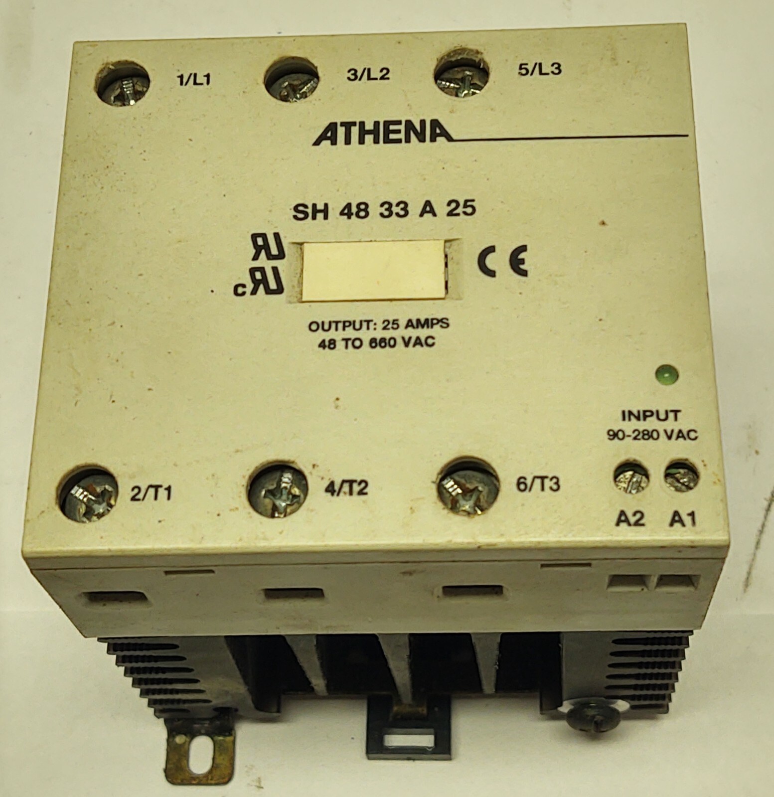 ATHENA SH 48 33 A 25 3PHASE SSR SOLID STATE RELAY 3PH 25AMP 90-280 ...
