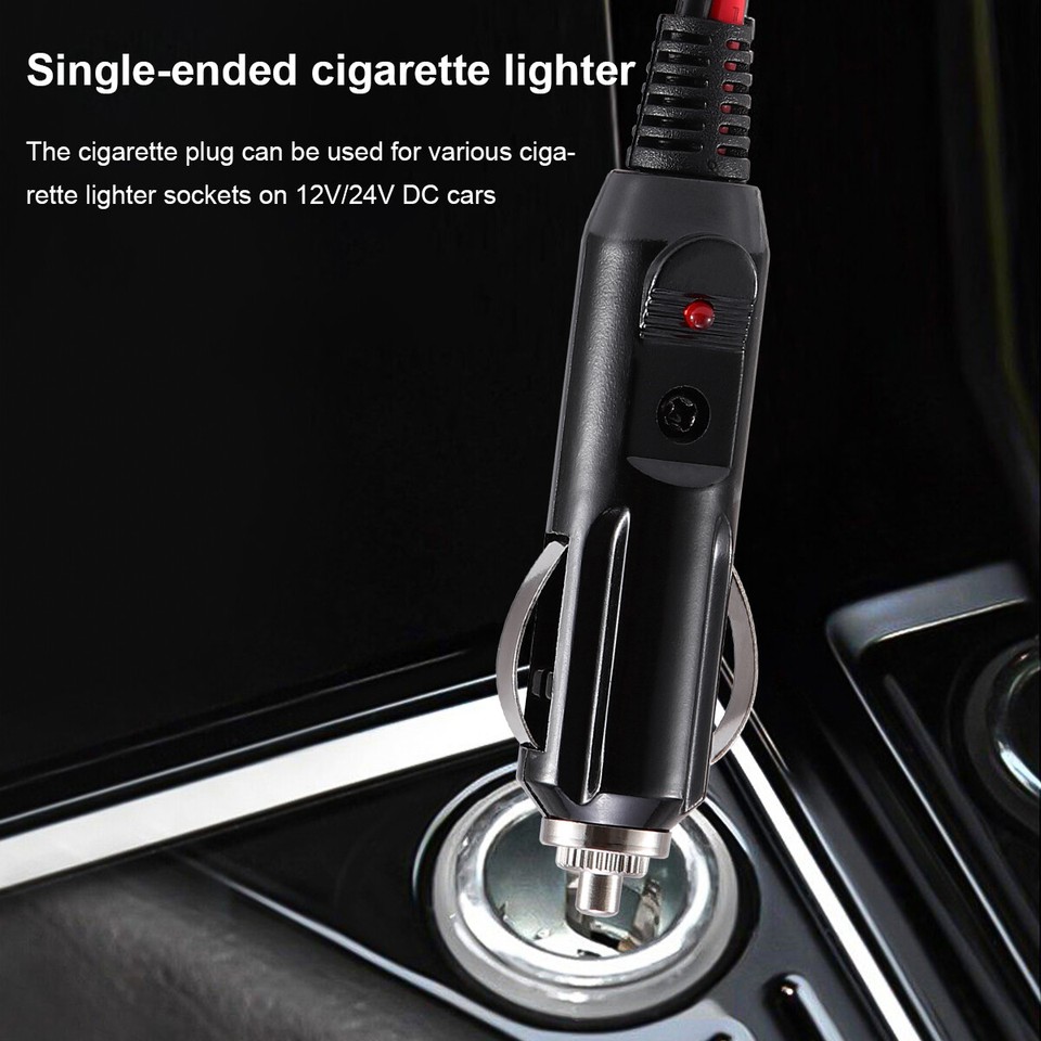 2 Packs Fused 12V-24V Car Cigarette Lighter Adapter Male Plug Socket ...