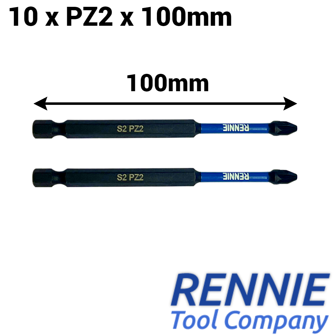 11 pc PZ2 Impact Driver Screwdriver Bits Set & Long Magnetic Drill Bit ...