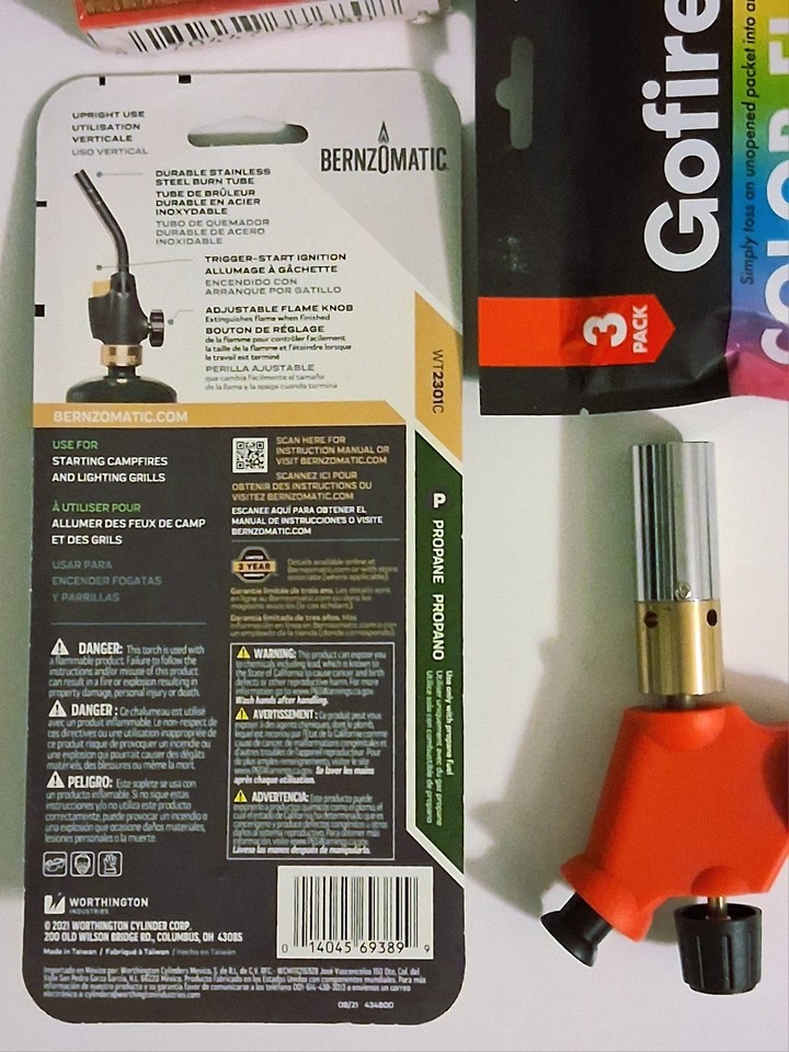 Bernzomatic Outdoor Utility Torch X2 * Weatherproof Matches, GoFire ...