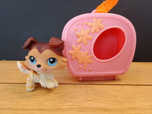 LPS Sage Collie #58 Paw Up Authentic Littlest Pet Shop with Carry Case ...