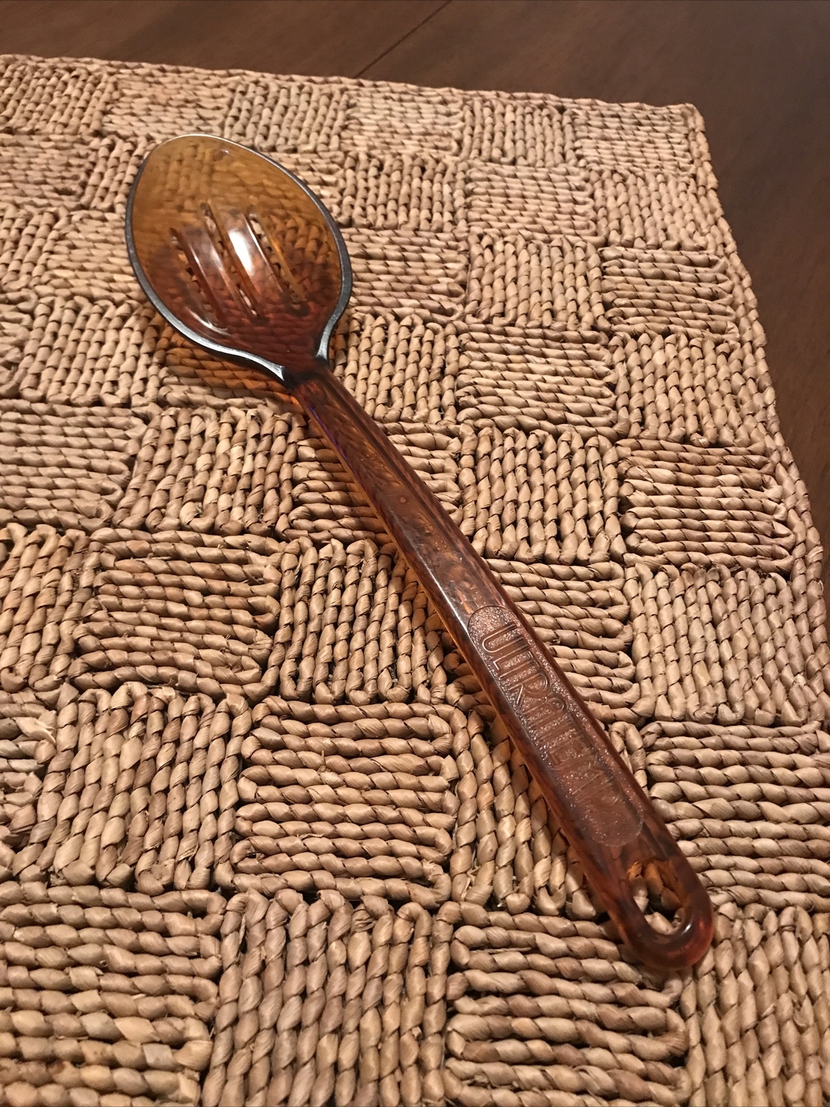 Vintage MCM Amber Ultratemp Slotted Spoon 2115 Robinson Knife Company ...