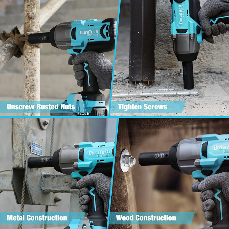 DURATECH 20V Cordless Impact Wrench Sets 1/2" Brushless Impact Driver ...
