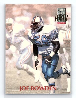 1992 Pro Set Power Power Rookie Joe Bowden Rookie Houston Oilers #317 ...