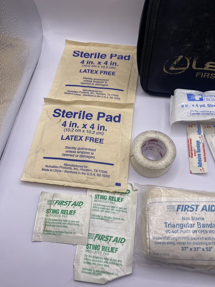 OEM Genuine Lexus Emergency Black Leather FIRST AID KIT Car Care Kit ...