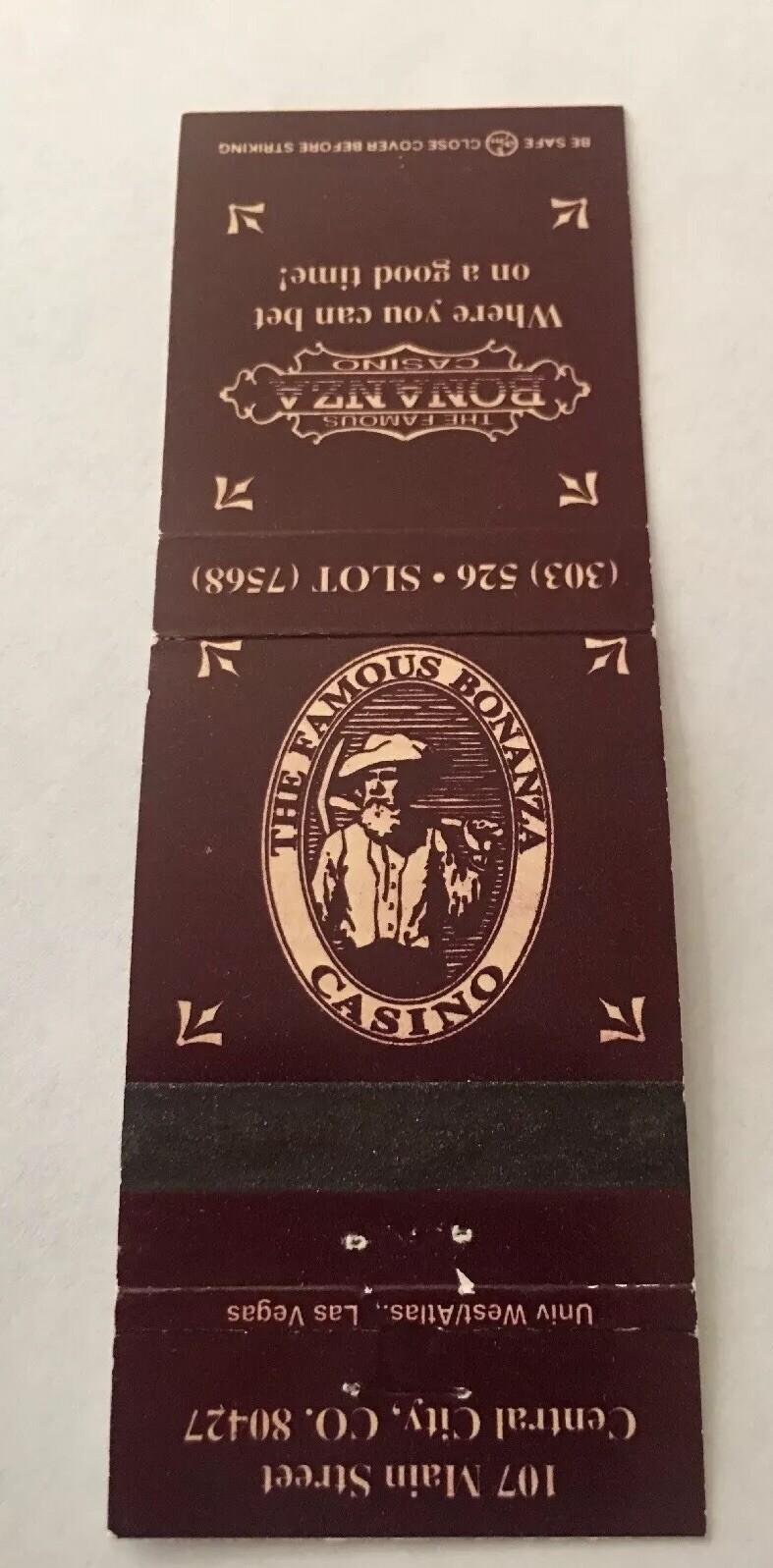 Vintage Matchbook Cover Matchcover The Famous Bonanza Casino Central ...