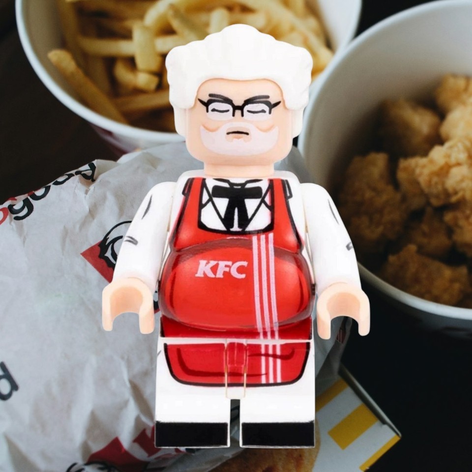 🍗COLONEL SANDERS LEGO Figure MINIFIGURE KFC KENTUCKY FRIED CHICKEN MINI ...