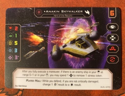 Anakin Skywalker full art spot gloss plastic X-Wing Miniatures Game ...